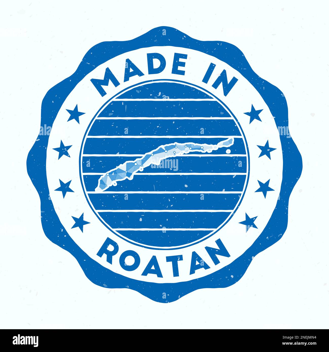 Made In Roatan. Island round stamp. Seal of Roatan with border shape ...