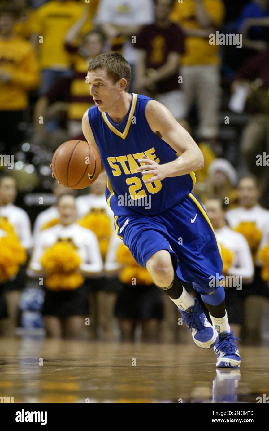 South Dakota State guard Garrett Callahan (20) drives during an NCAA ...