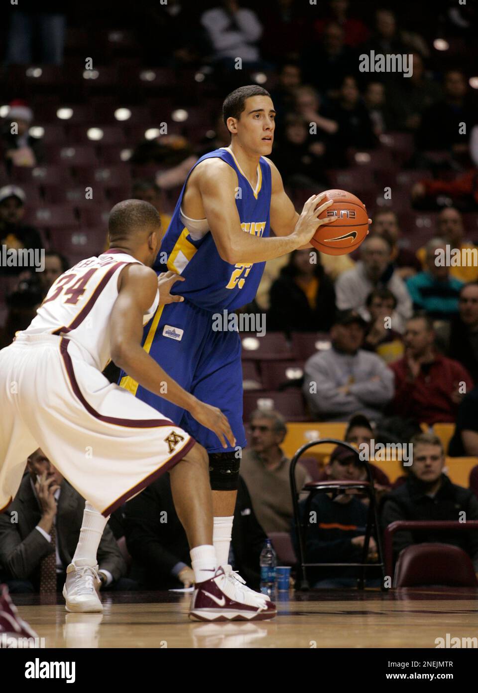 South Dakota State forward Kai Williams, right, looks to pass against ...