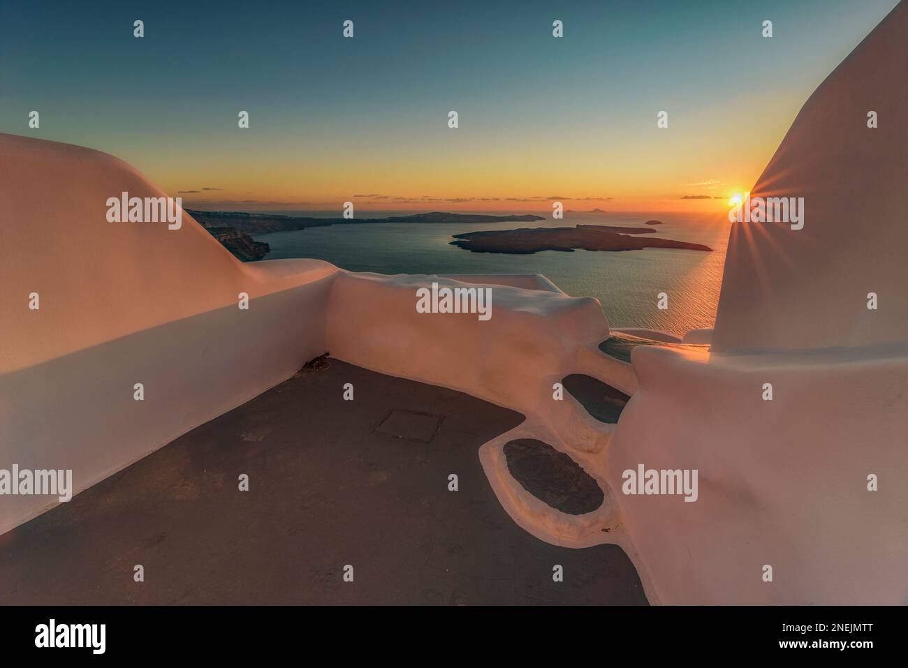 Typical cycladic style house sunset hi-res stock photography and images ...