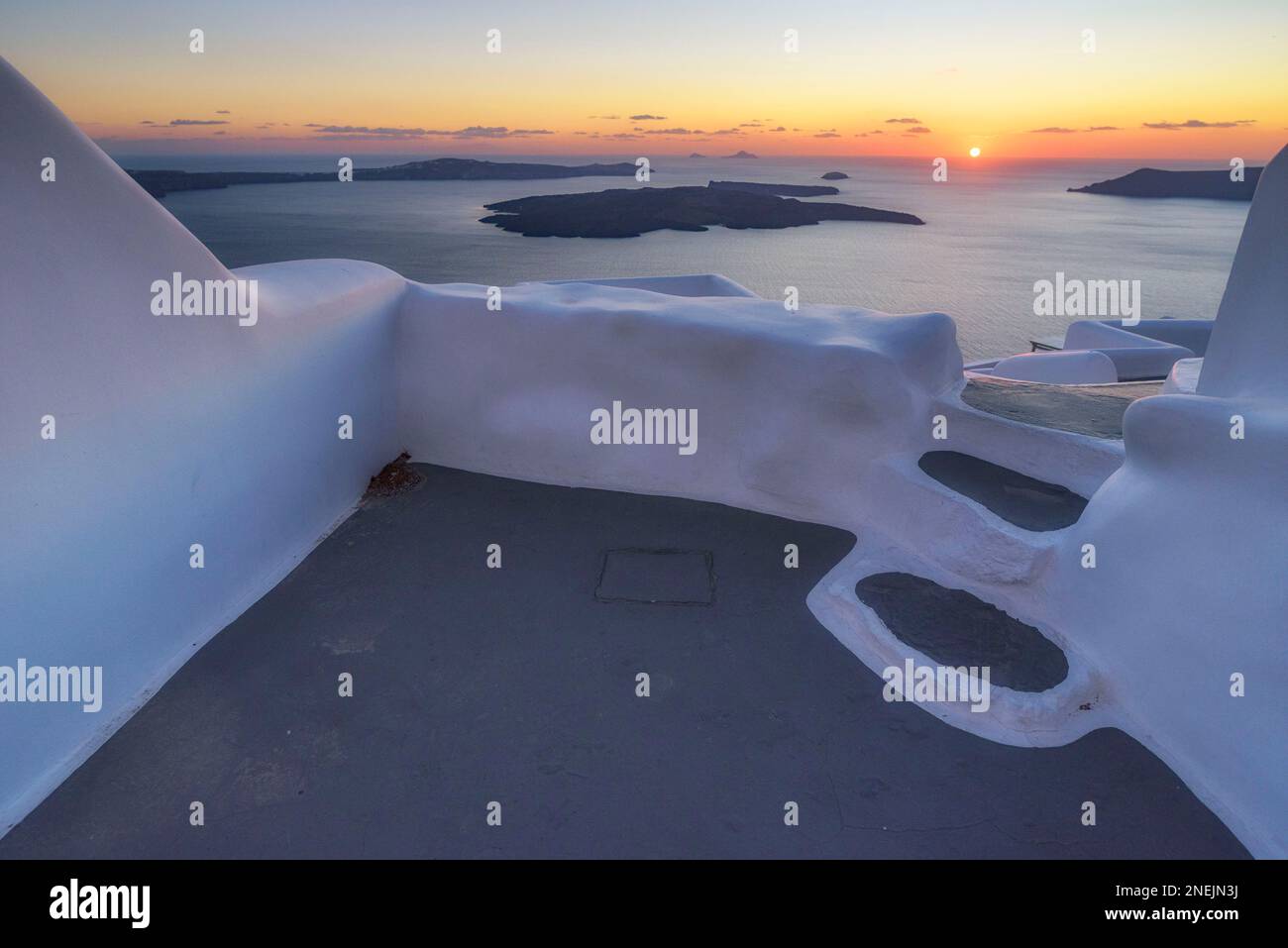 Typical cycladic style house sunset hi-res stock photography and images ...