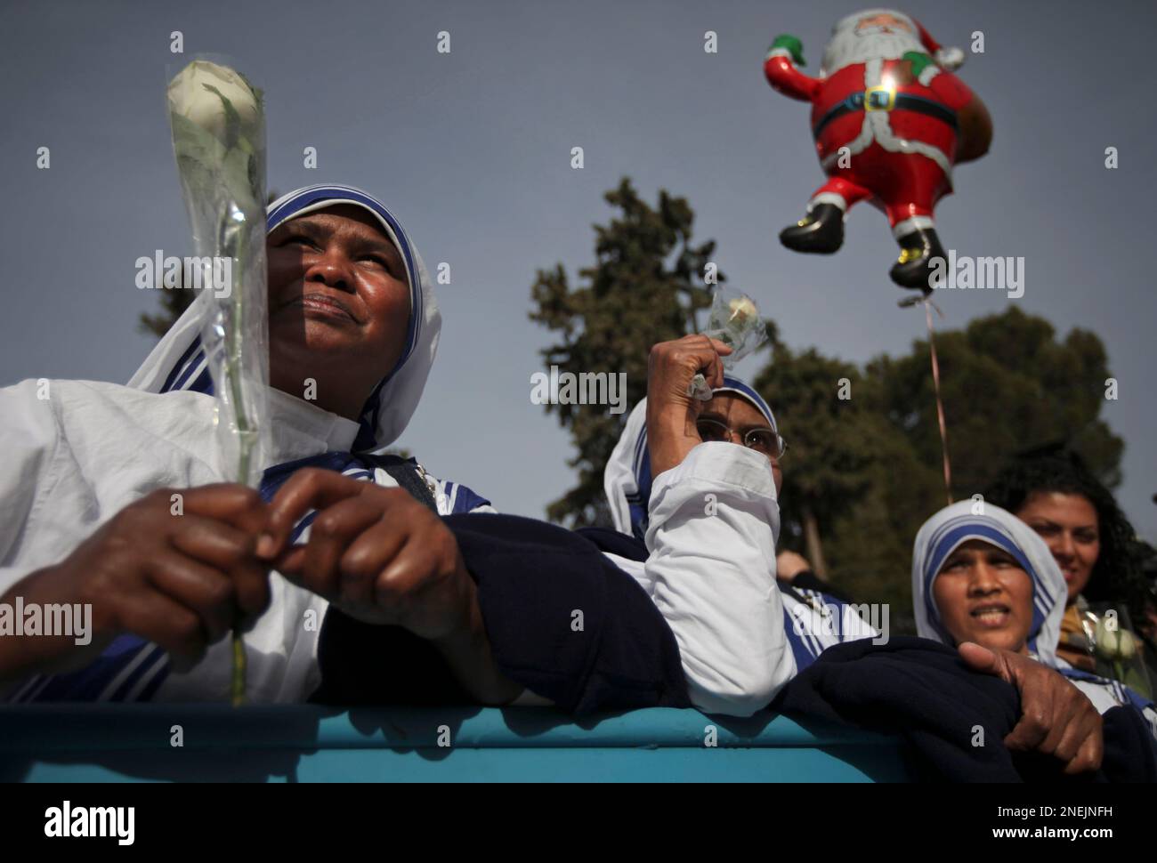 Christian nuns attend Christmas celebrations outside the Church of ...