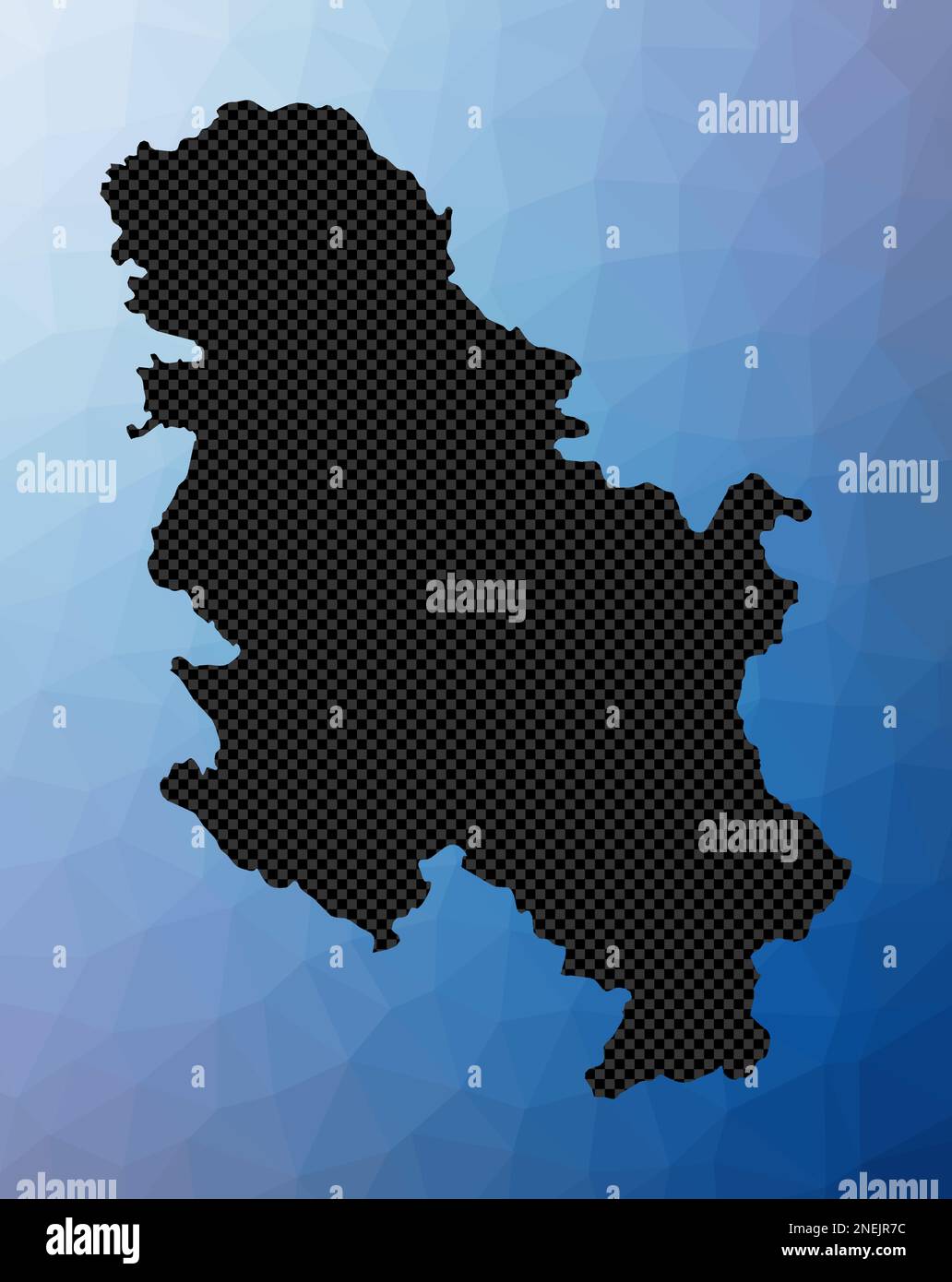 Serbia geometric map. Stencil shape of Serbia in low poly style ...