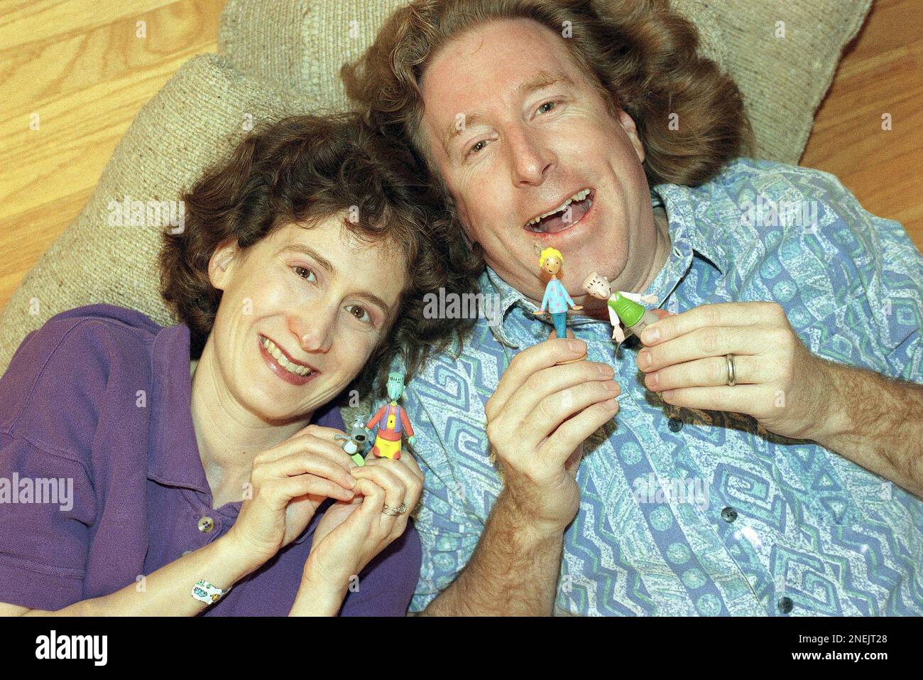 Marcy Brown and husband Dennis Haley pose with characters from the ...