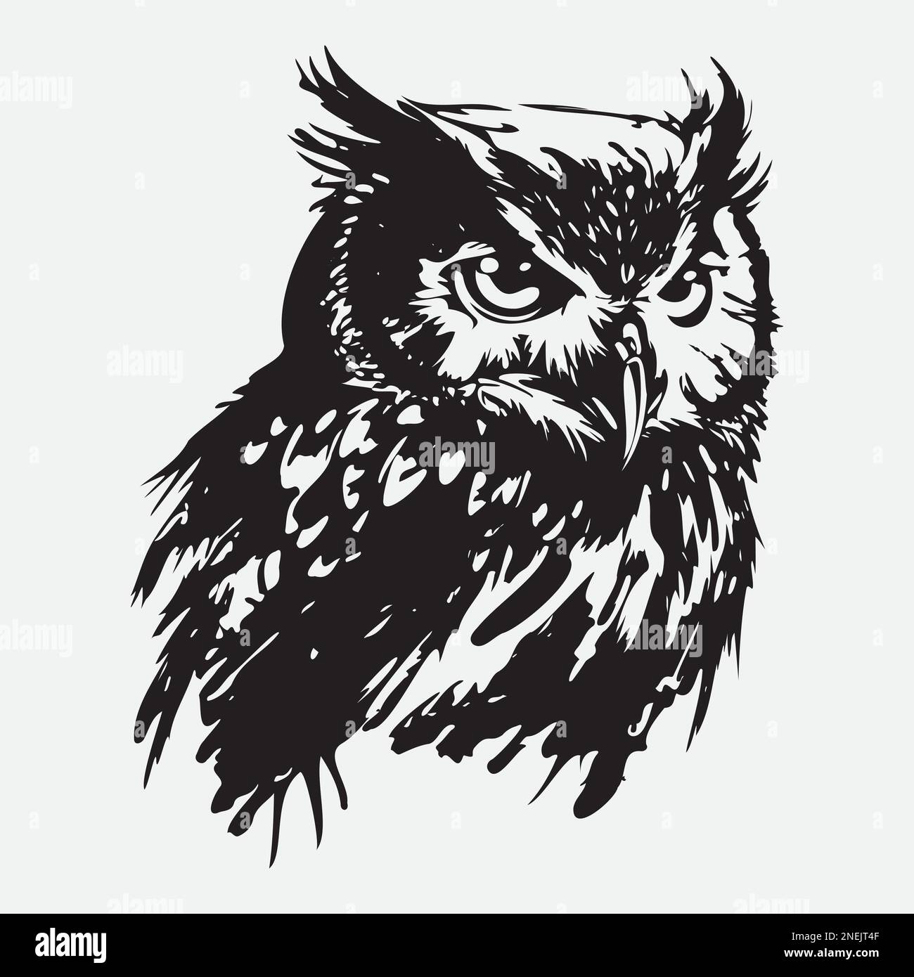 Owl hand drawing vector illustration isolated on white background Stock ...