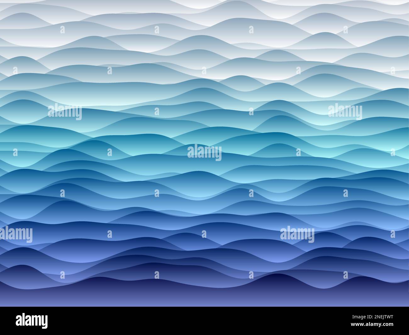 Abstract curves background. Smooth curves with gradients in blue colors ...