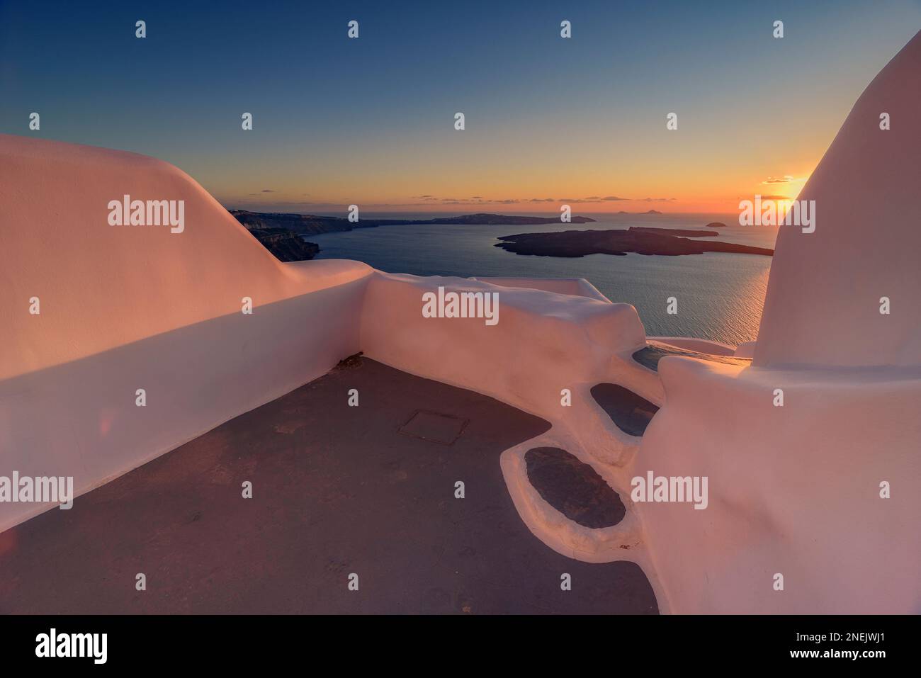 Typical cycladic style house sunset hi-res stock photography and images ...