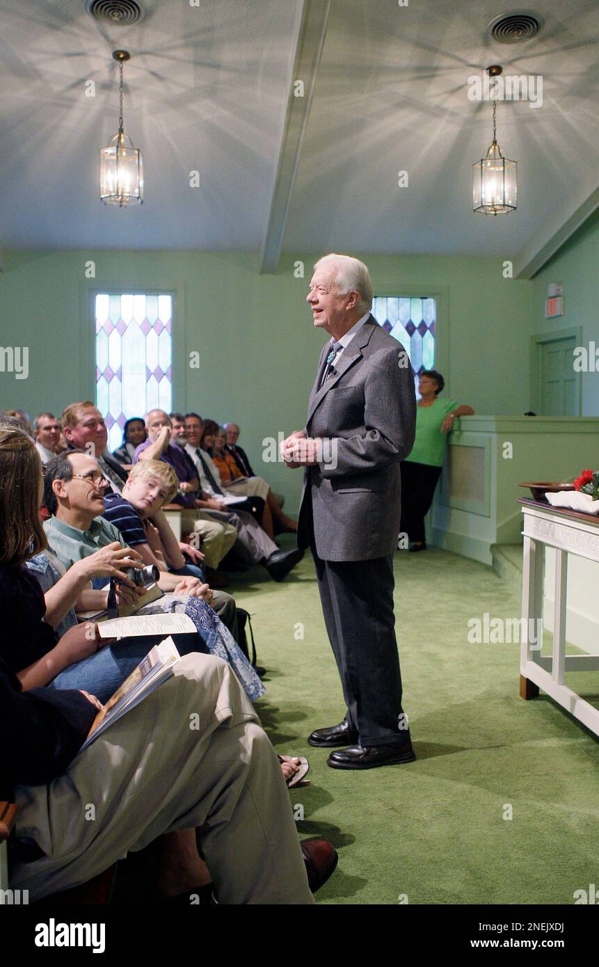 This Sept. 25, 2009 photo shows former President Jimmy Carter teaching ...
