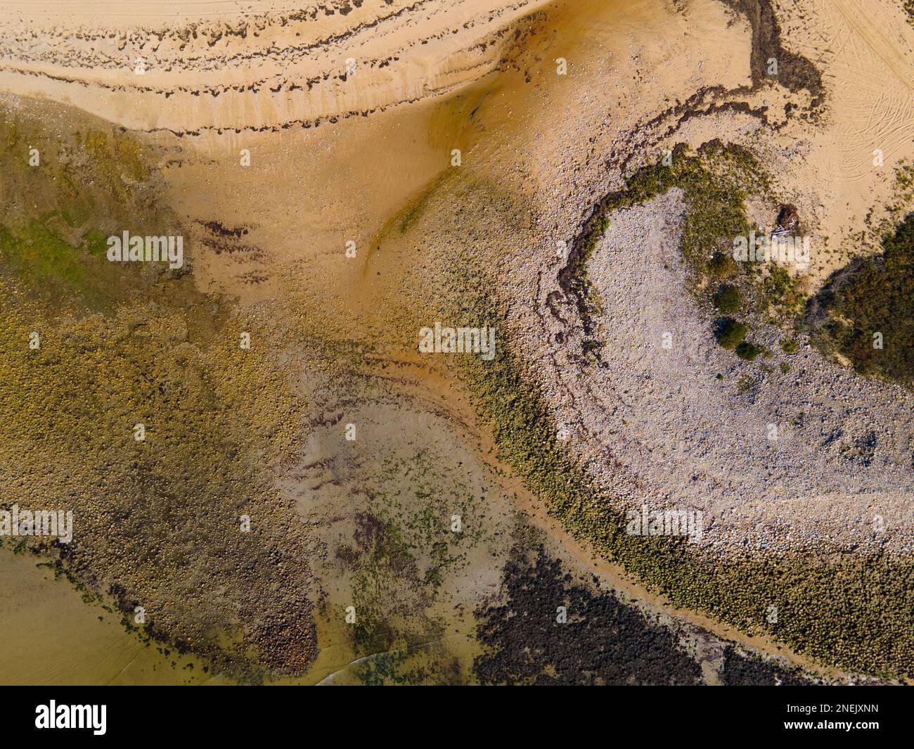 Gurnet Point beach aerial view in Duxbury Bay in town of Plymouth ...