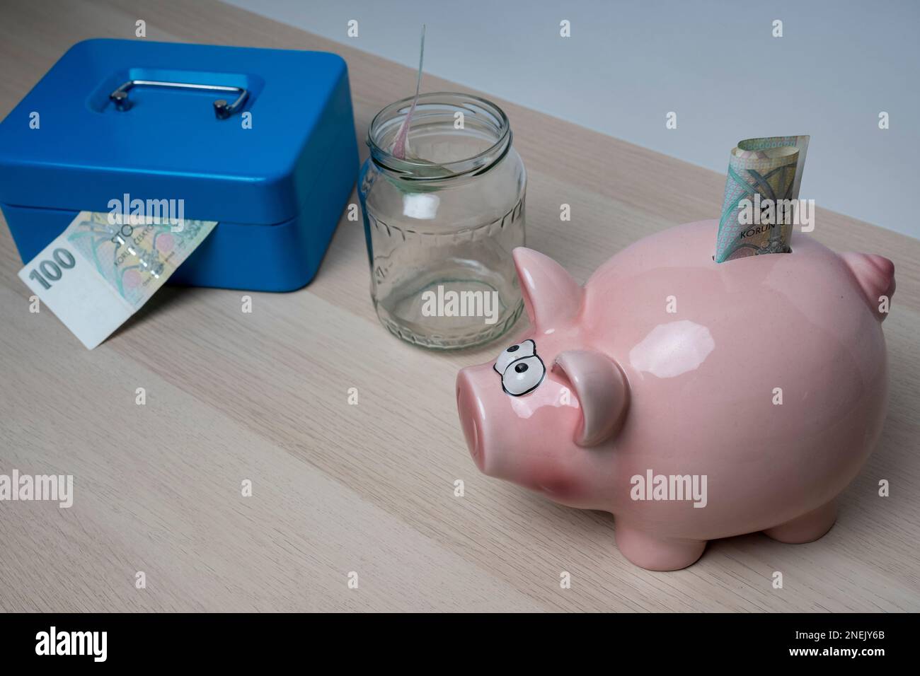 Paper 100 korun banknote of the Czech Republic. King Karel IV or ...