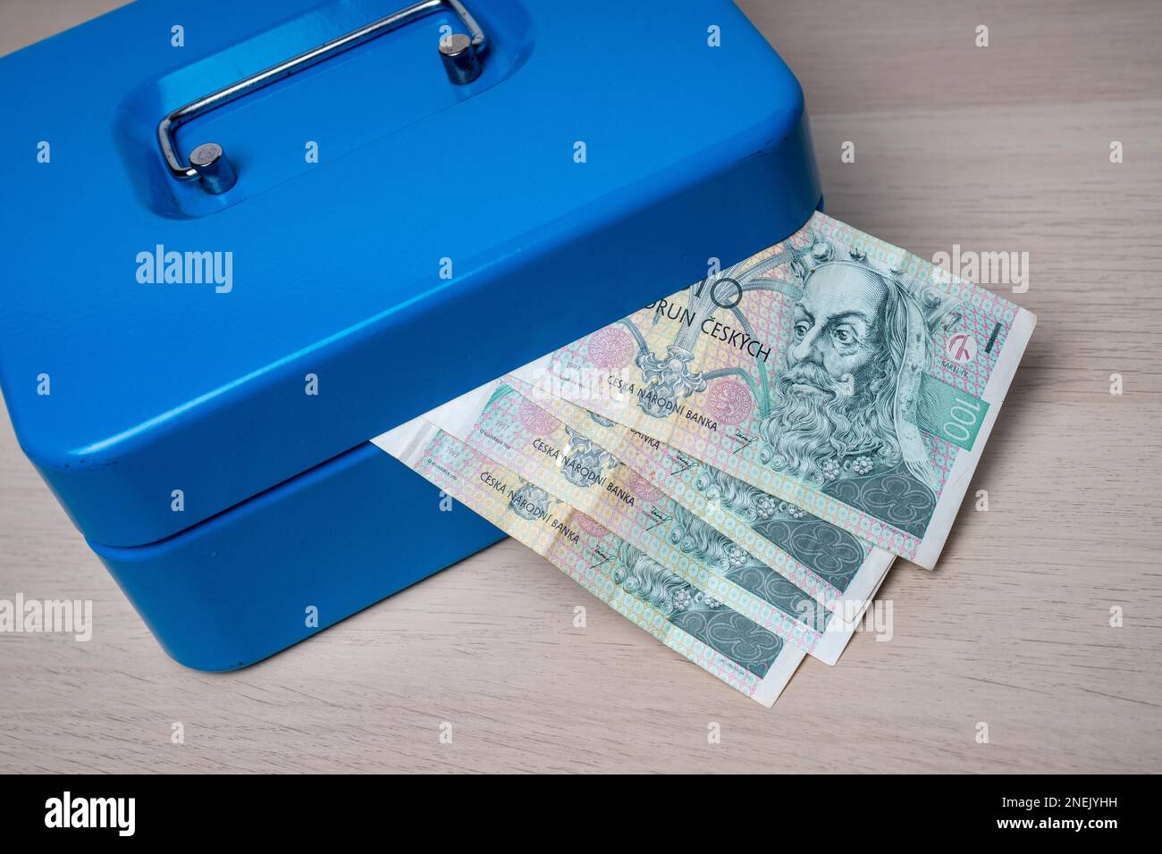 Paper 100 korun banknote of the Czech Republic. King Karel IV or ...