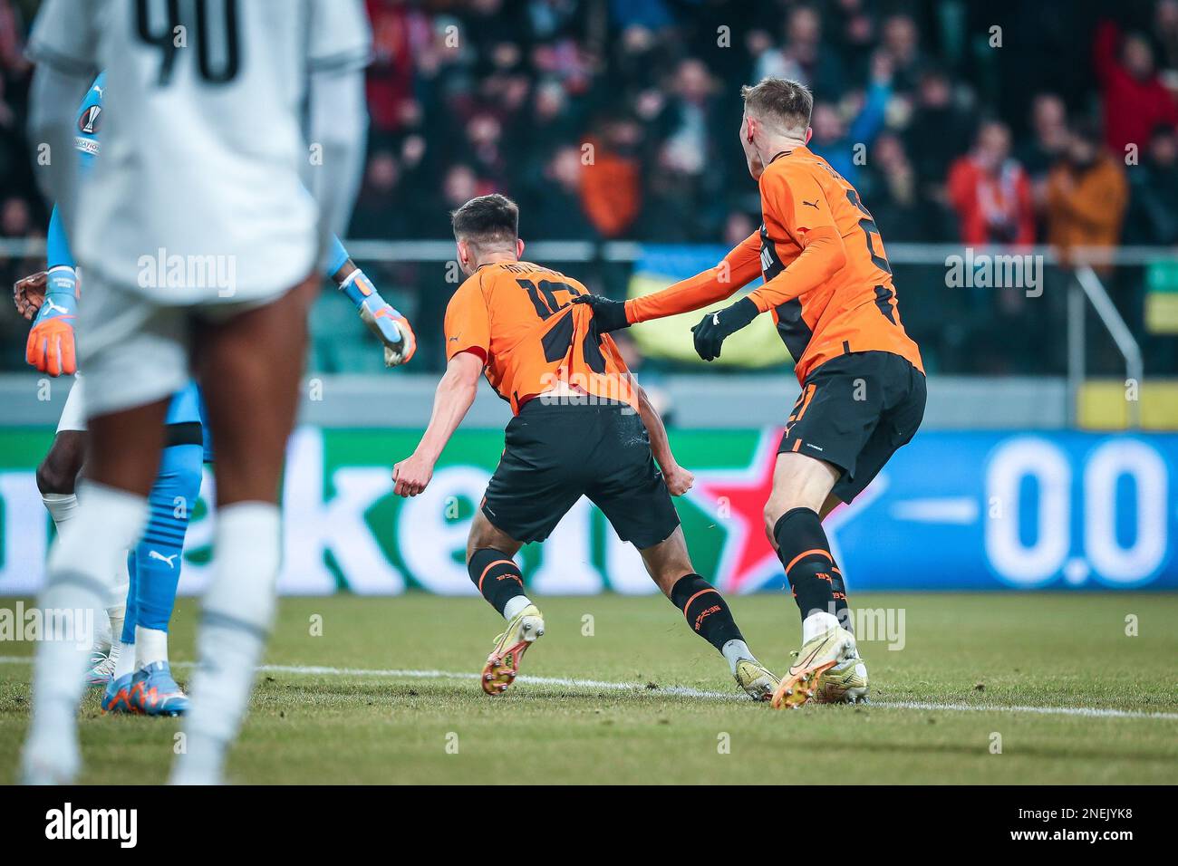 Dmytro Kryskiv during UEFA Europa League match between Shakhtar Donetsk ... Dmytro Kryskiv during UEFA Europa League match between Shakhtar Donetsk ...