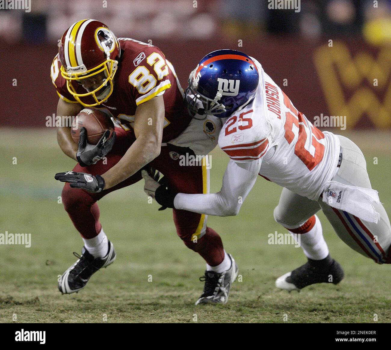 New York Giants cornerback Bruce Johnson tackles Washington Redskins ...