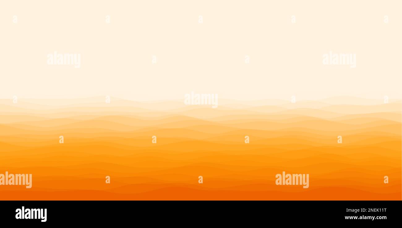 Abstract waves cover. Horizontal background with curves in orange ...