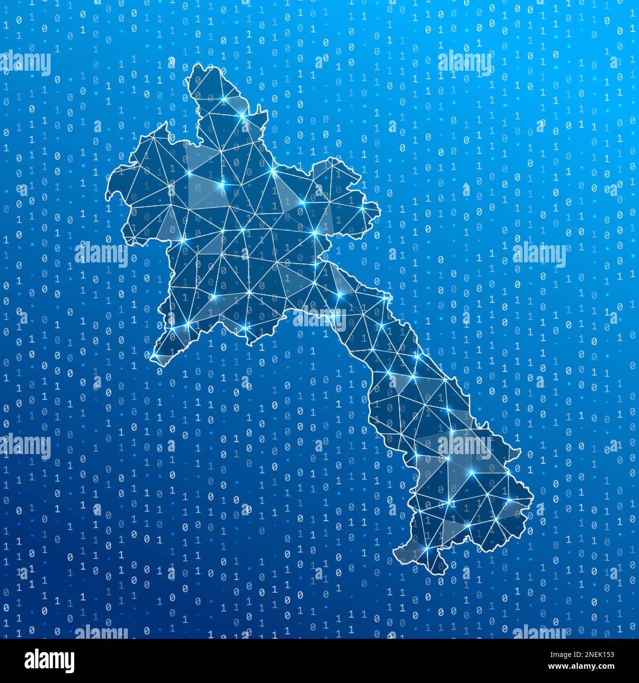 Network map of Laos. country digital connections map. Technology, internet, network ...