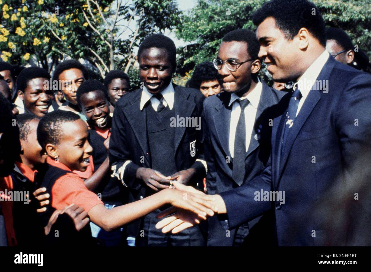 Retired Heavyweight champion Muhammad Ali shown on his trip to Kenya ...
