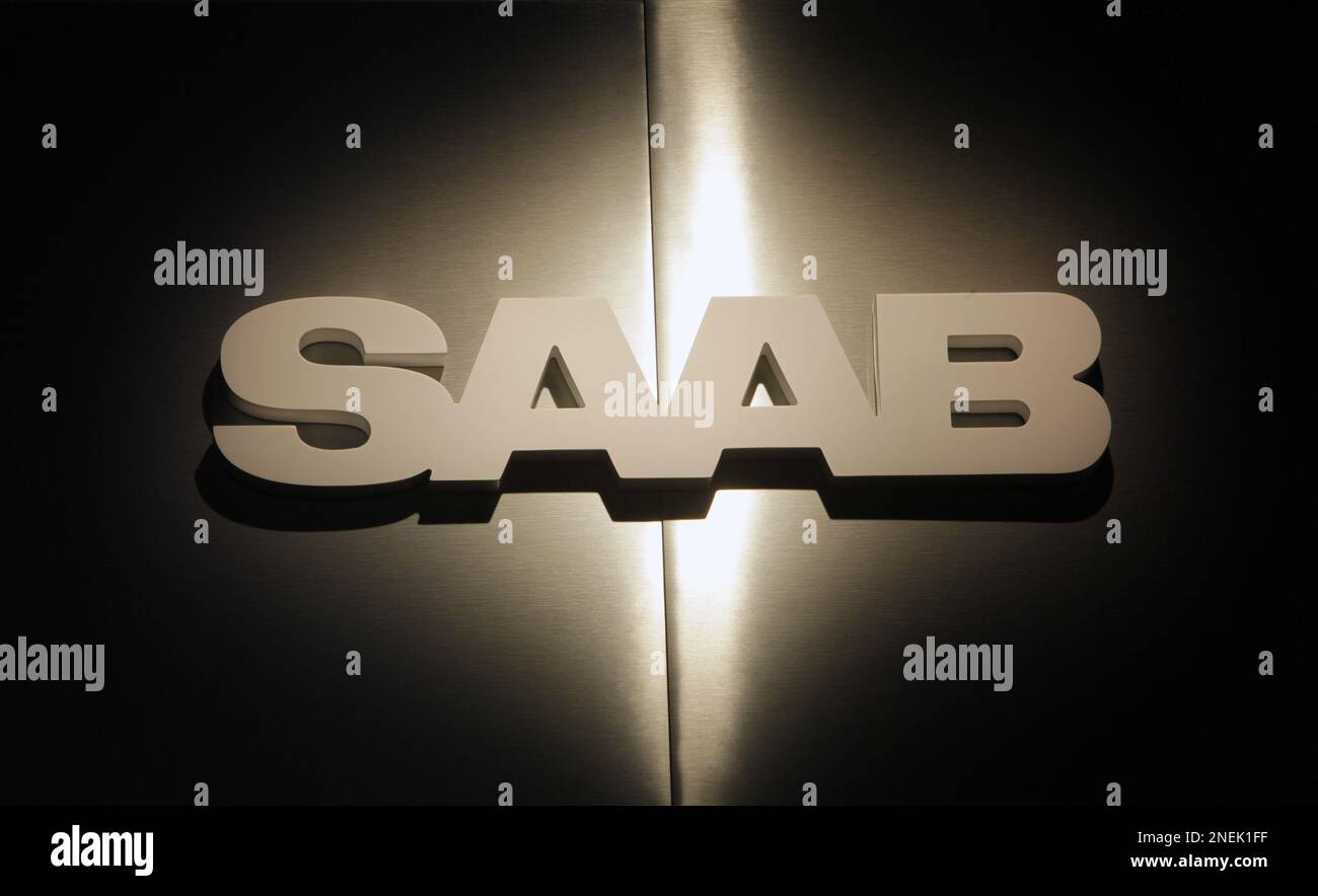 FILE - In this Jan. 12, 2009 file picture, a Saab sign is shown at the ...