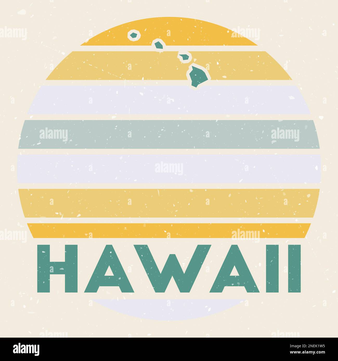 Hawaii logo. Sign with the map of US state and colored stripes, vector ...