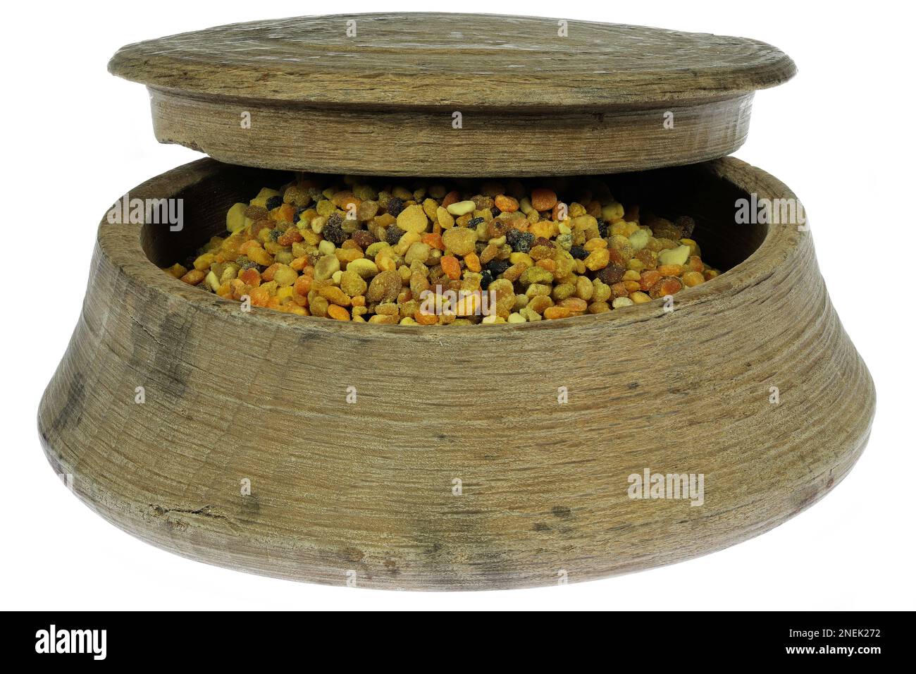 organic bee pollen in a vintage wooden box Stock Photo - Alamy