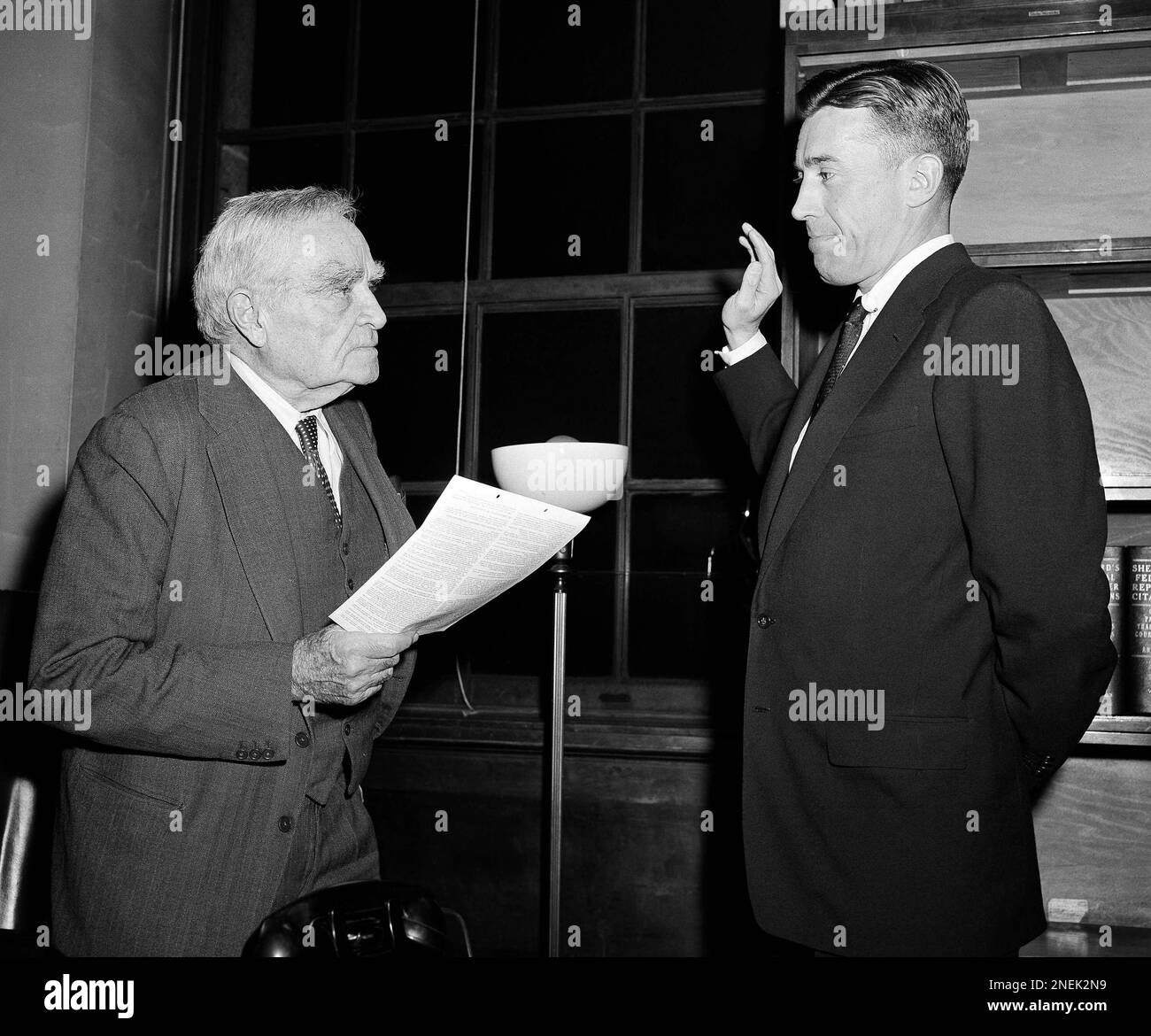 United States court of appeals Judge Learned Hand (left) administers ...