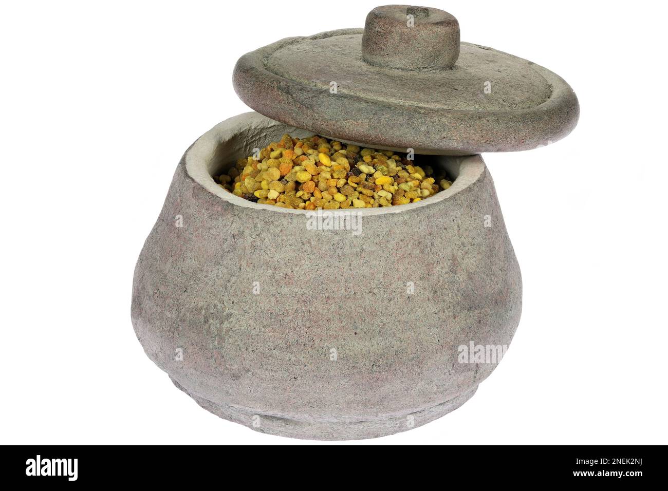 organic bee pollen in a pottery jar Stock Photo - Alamy