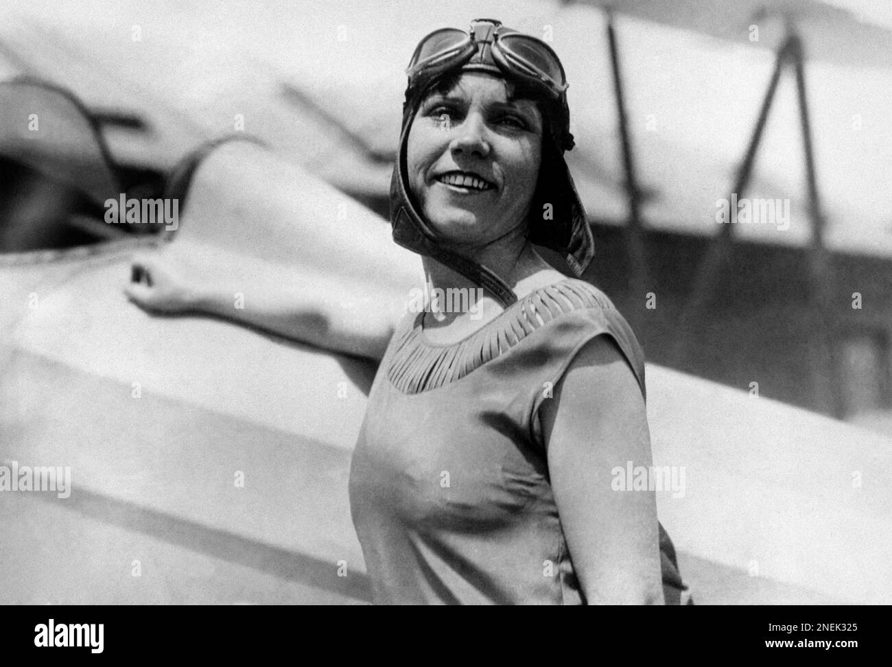 Vera Dawn Walker, shown August 13, 1929, and the plane in which she ...