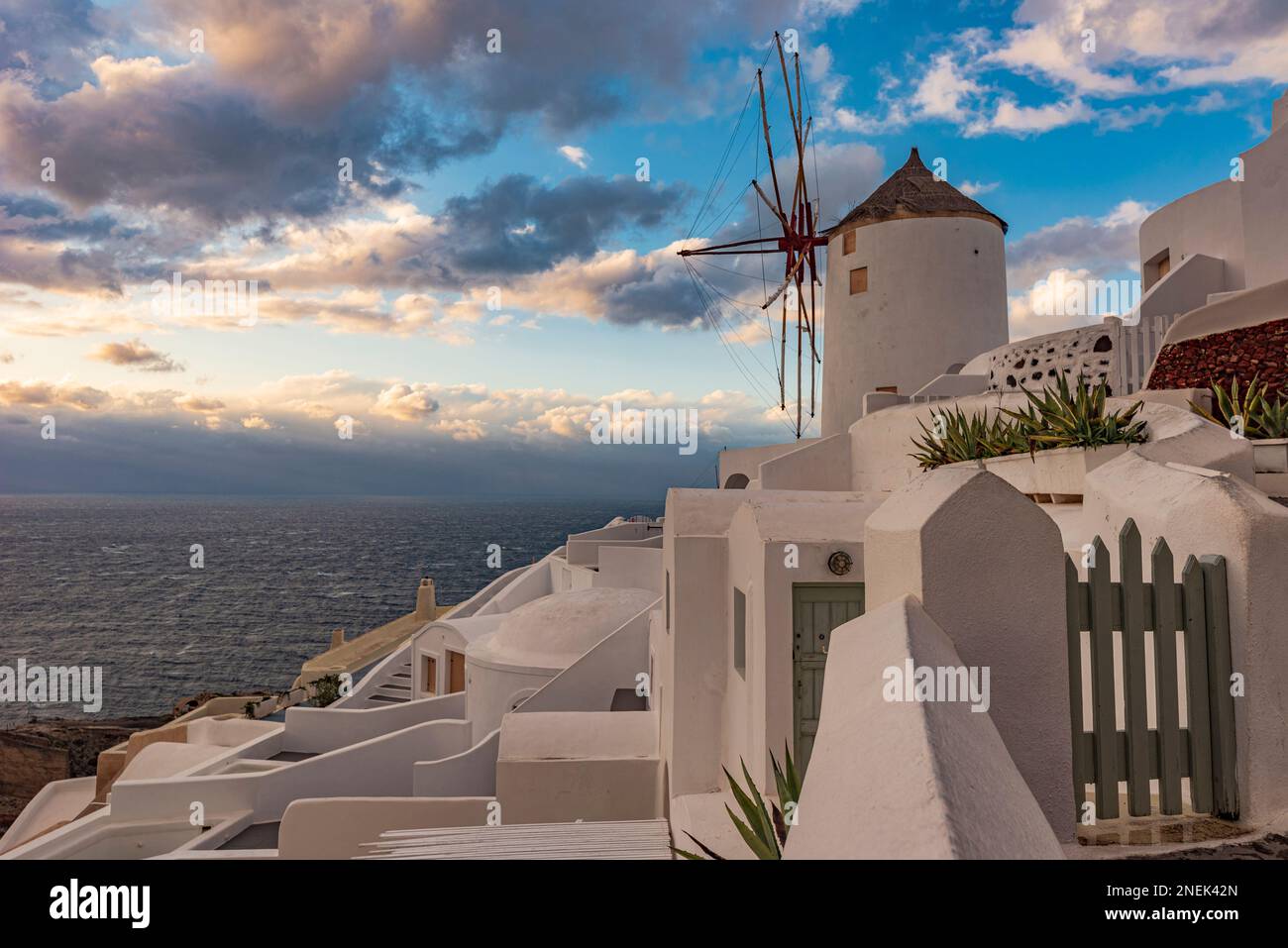 Traditional cycladic windmill oia santorini hi-res stock photography ...