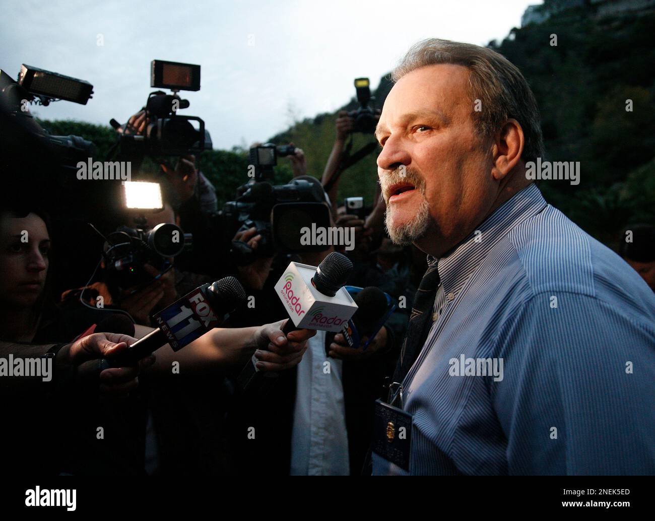 Los Angeles County Assistant Chief Coroner Ed Winter is interviewed as ...
