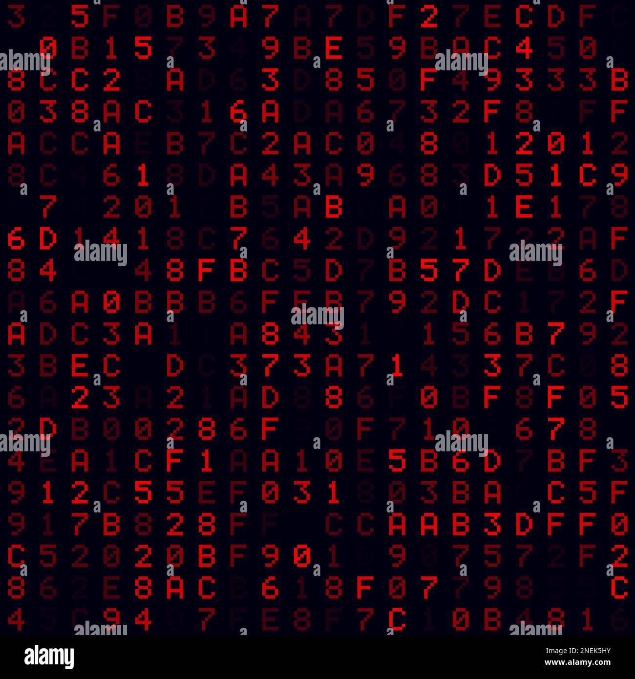 Technology Background. Red filled hexadecimal background. Small sized ...
