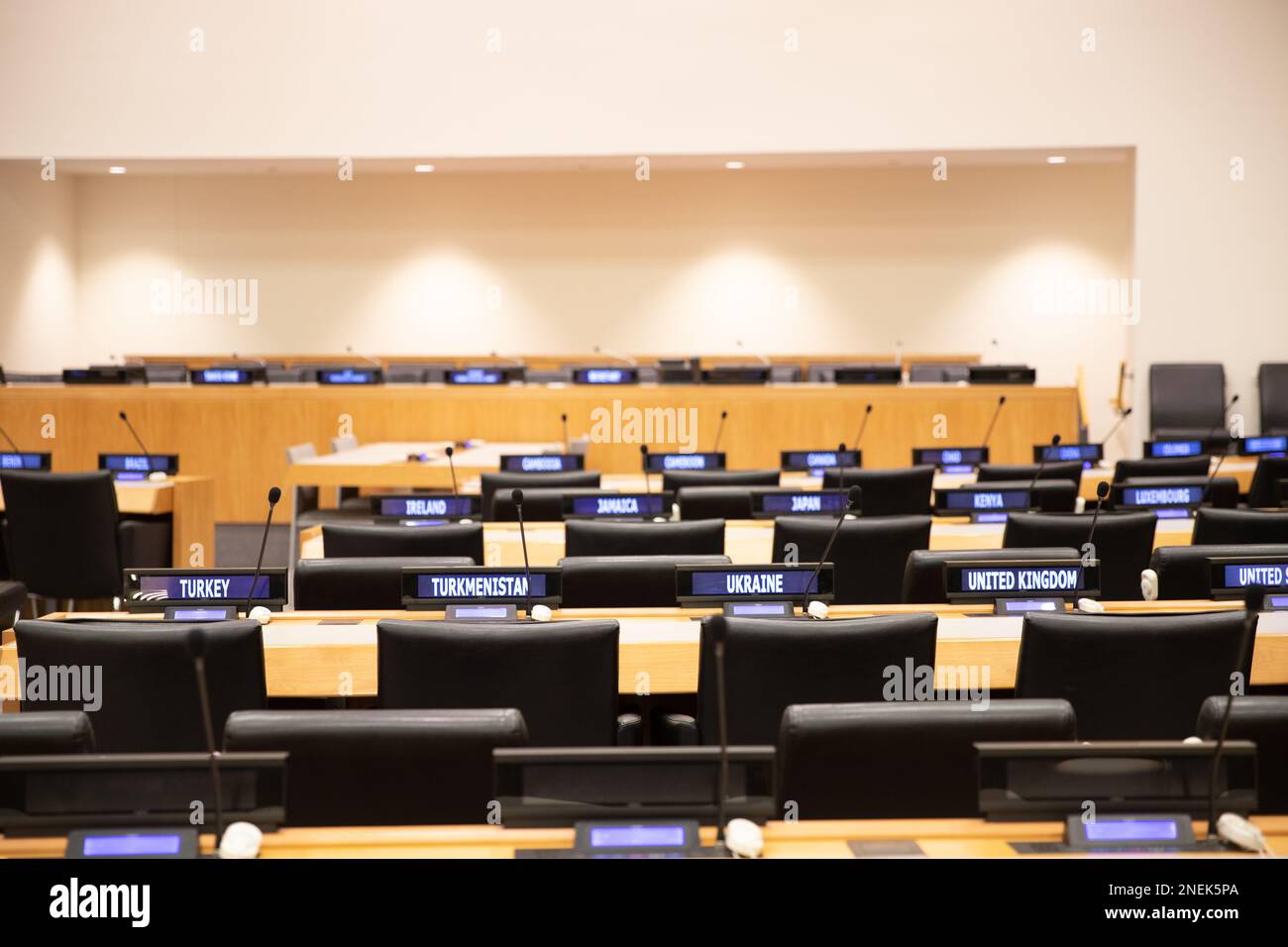 Conference room in United Nations Building, Manhattan Stock Photo - Alamy