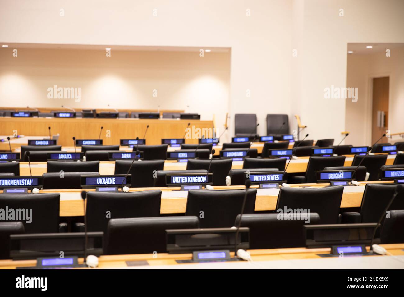Conference room in United Nations Building, Manhattan Stock Photo - Alamy