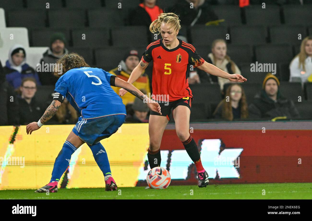 Sarah Wijnants of Belgium pictured during a friendly women soccer game ...
