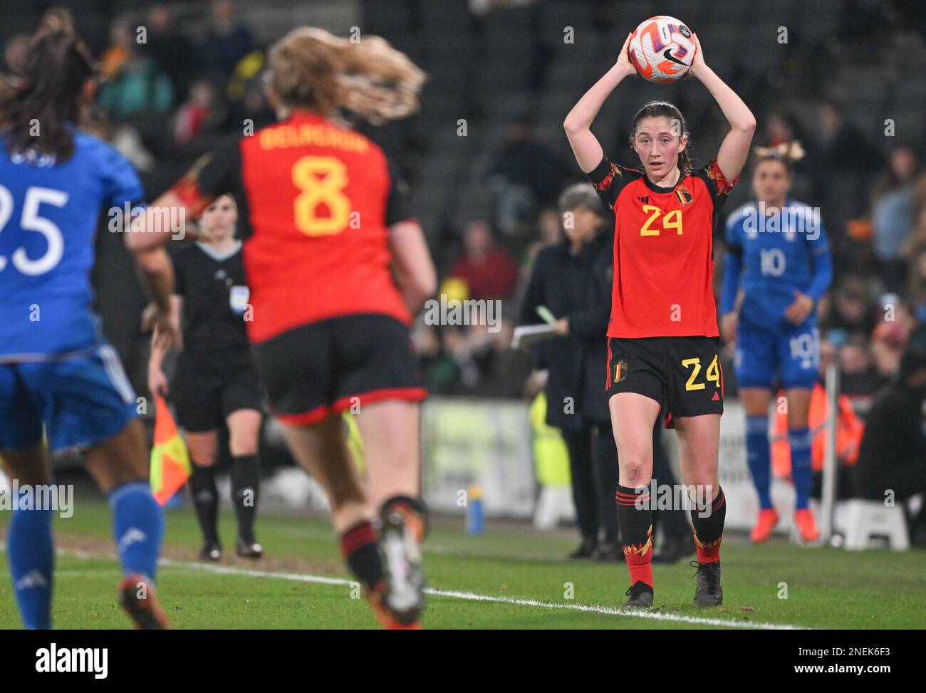 Fran Meersman of Belgium pictured during a friendly women soccer game ...
