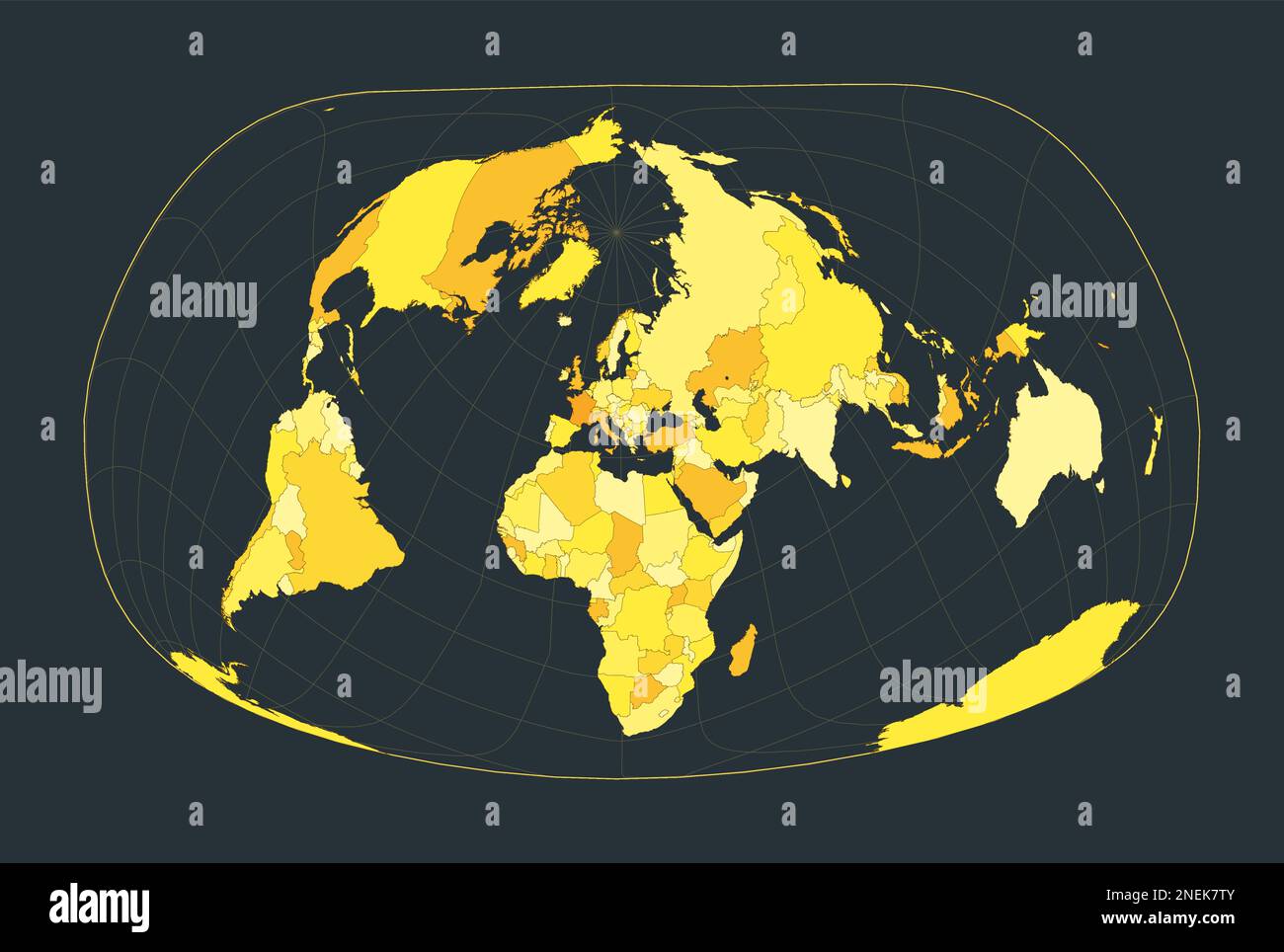World Map. Jacques Bertin's 1953 projection. Futuristic world ...