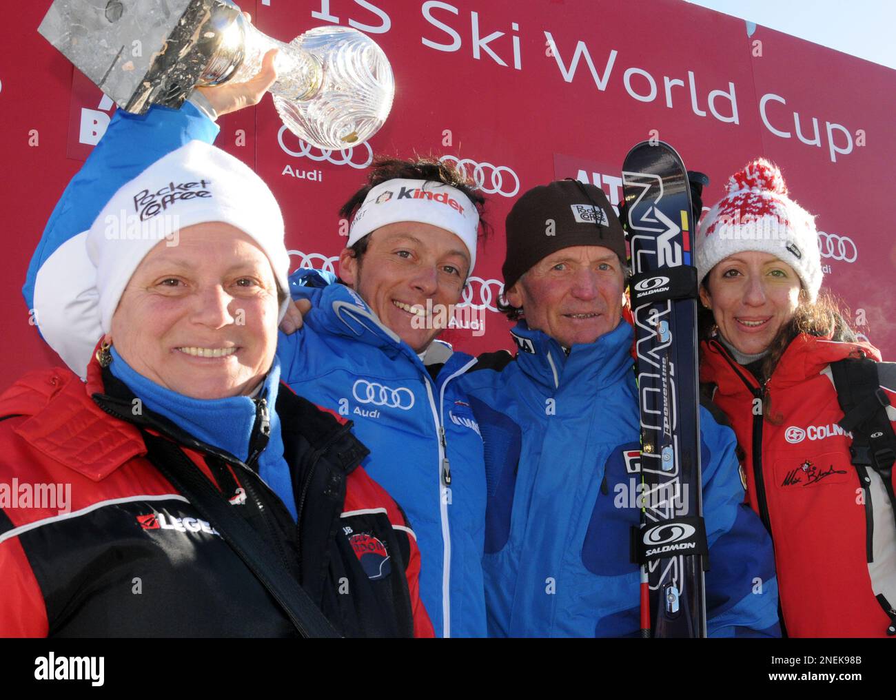 Italy's Massimiliano Blardone poses with his mother Antonietta, his ...