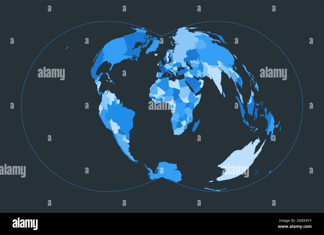 Polyconic projection map hi-res stock photography and images - Alamy