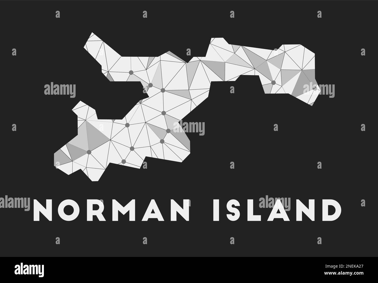 Norman Island - communication network map. Norman Island trendy ...