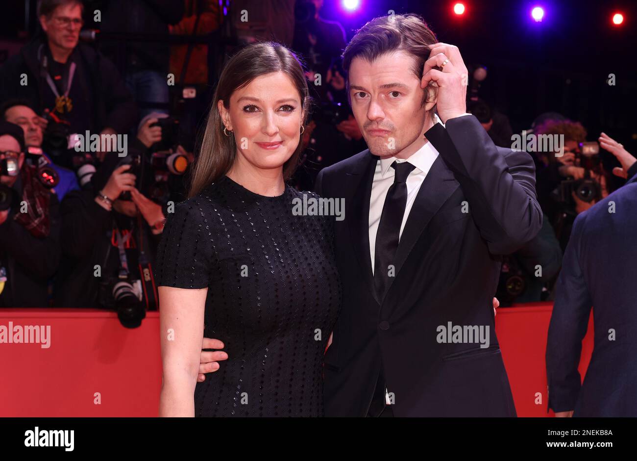 Berlin, Germany. 16th Feb, 2023. Actors Samuel Sam Peter W. Riley and ...