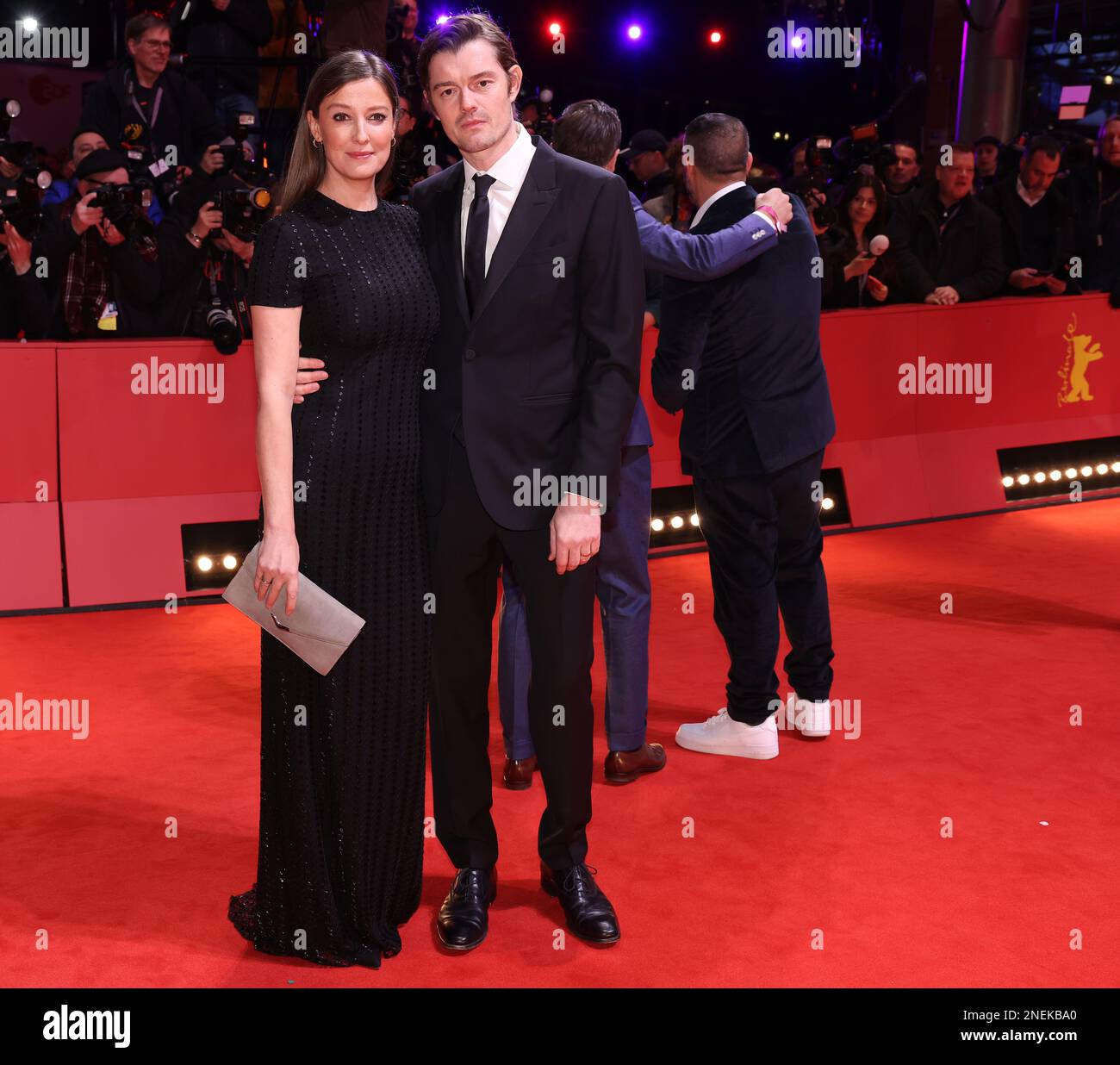 Berlin, Germany. 16th Feb, 2023. Actors Samuel Sam Peter W. Riley and ...