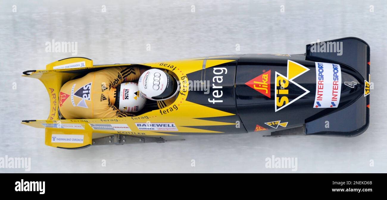 Team Switzerland 1 with pilot Ivo Ruegg and Cedric Grand speeds down ...