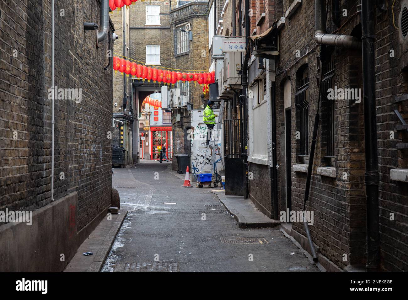 Narrow alley or passageway in Chinatown, London, England Stock Photo ...