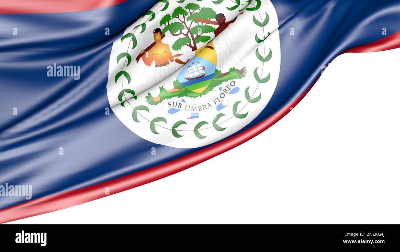 Belize flag on flag pole hi-res stock photography and images - Alamy