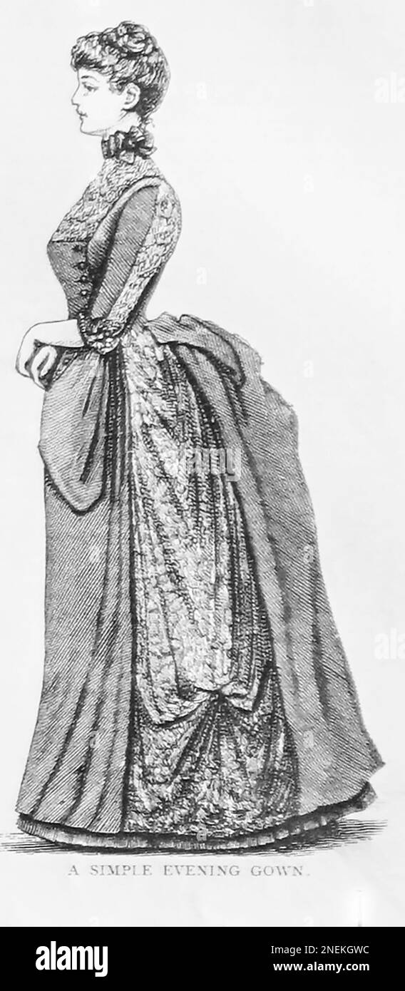A 19th century sketch of a fashionably dressed young woman, entitled “A ...