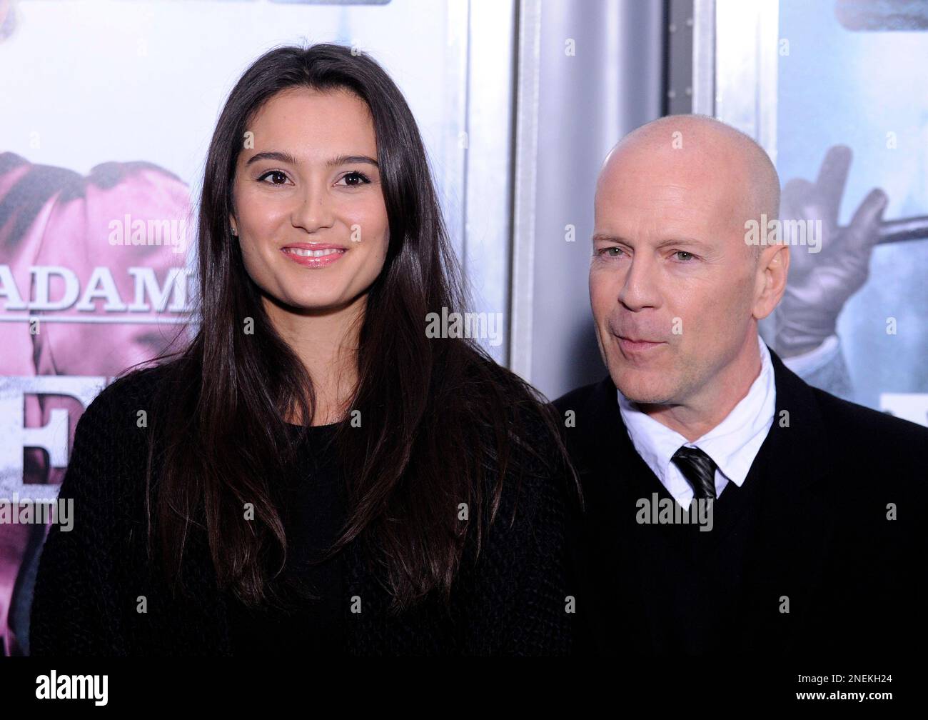 Actor Bruce Willis and girlfriend Emma Heming attend the premiere of ...