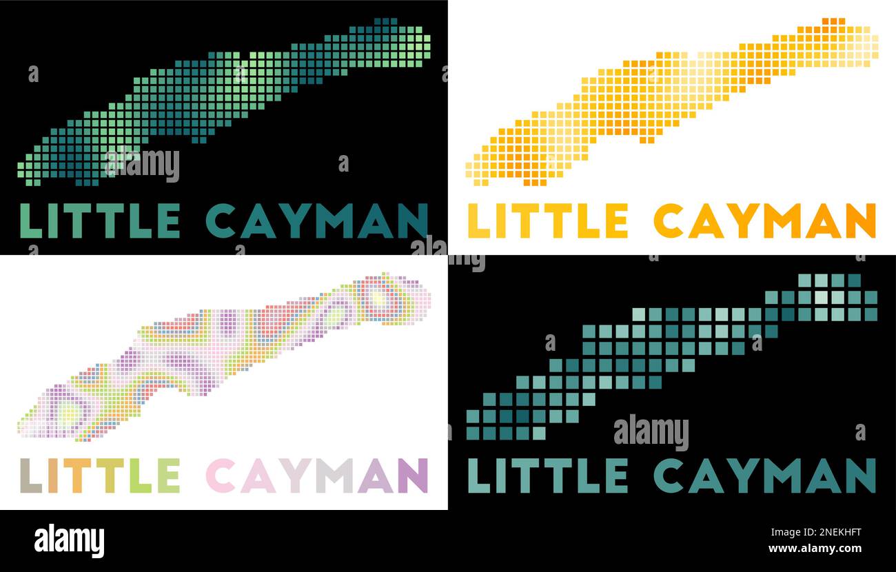 Little Cayman map. Collection of maps of Little Cayman in dotted style ...