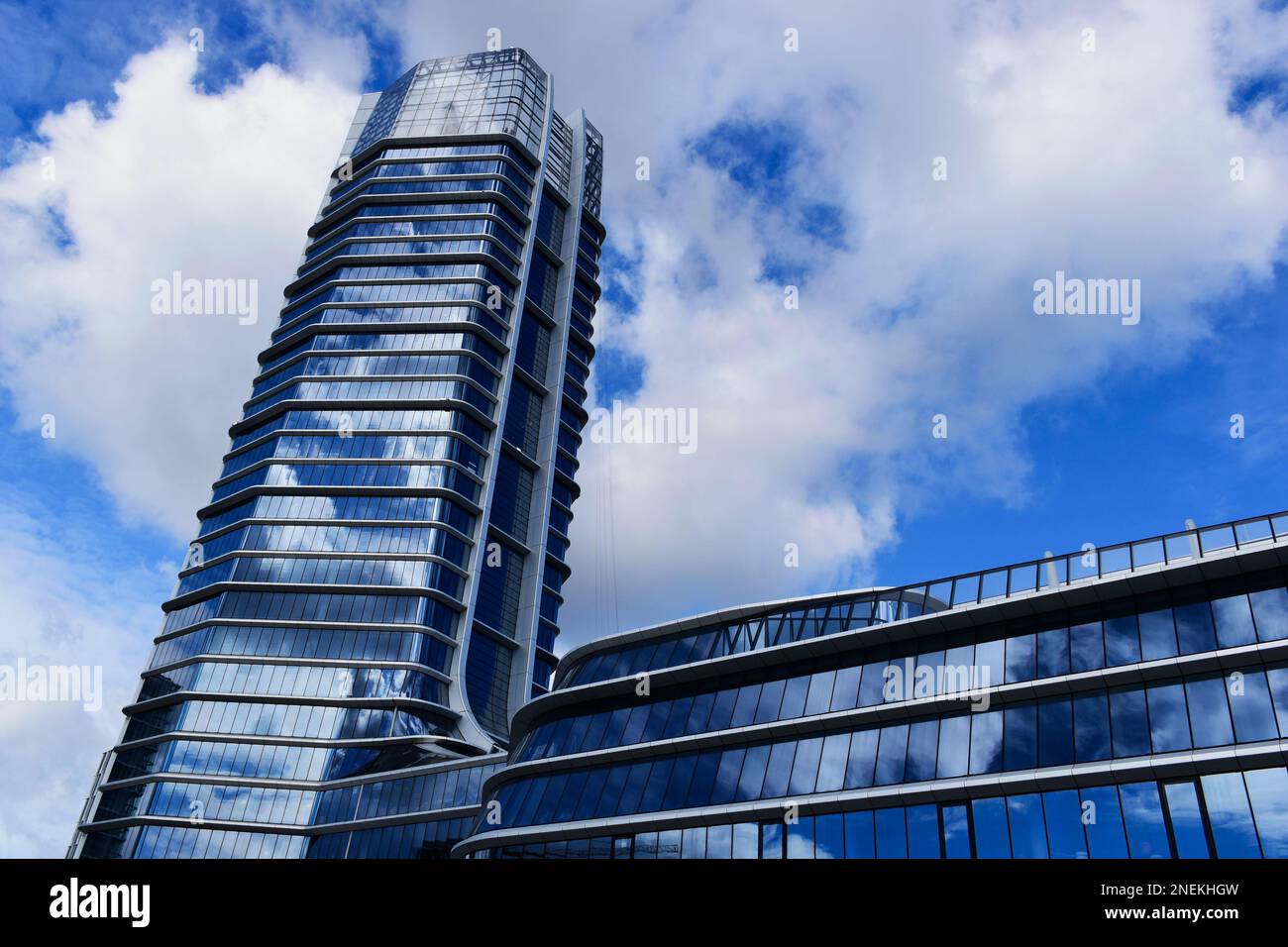 the MOL office tower in Budapest. aluminum curtain wall. reflective ...