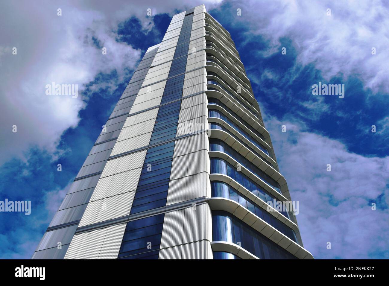 the MOL office tower in Budapest. aluminum curtain wall. reflective ...