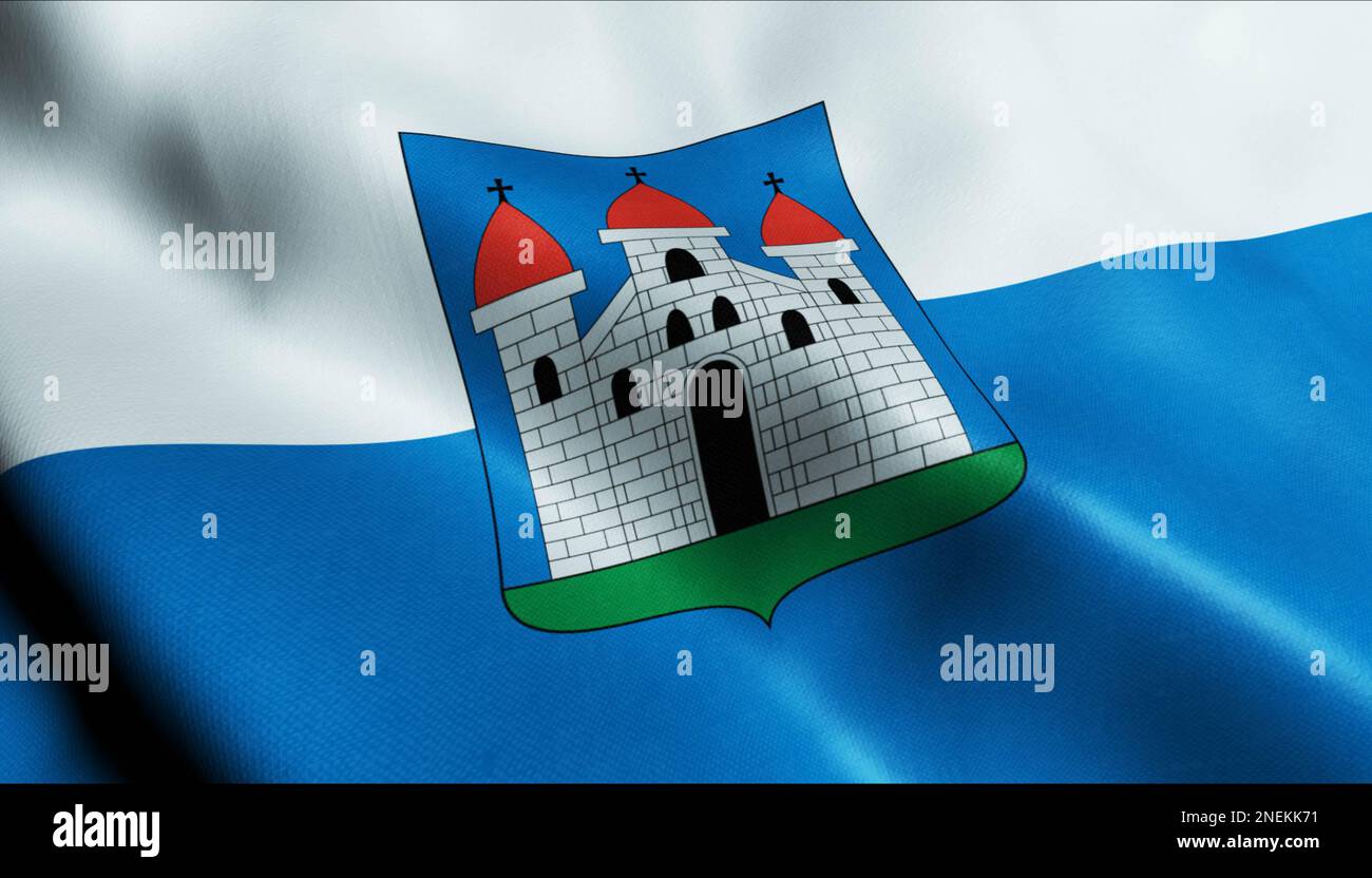 3D Illustration of a waving Hungary city flag of Bataszek Stock Photo ...