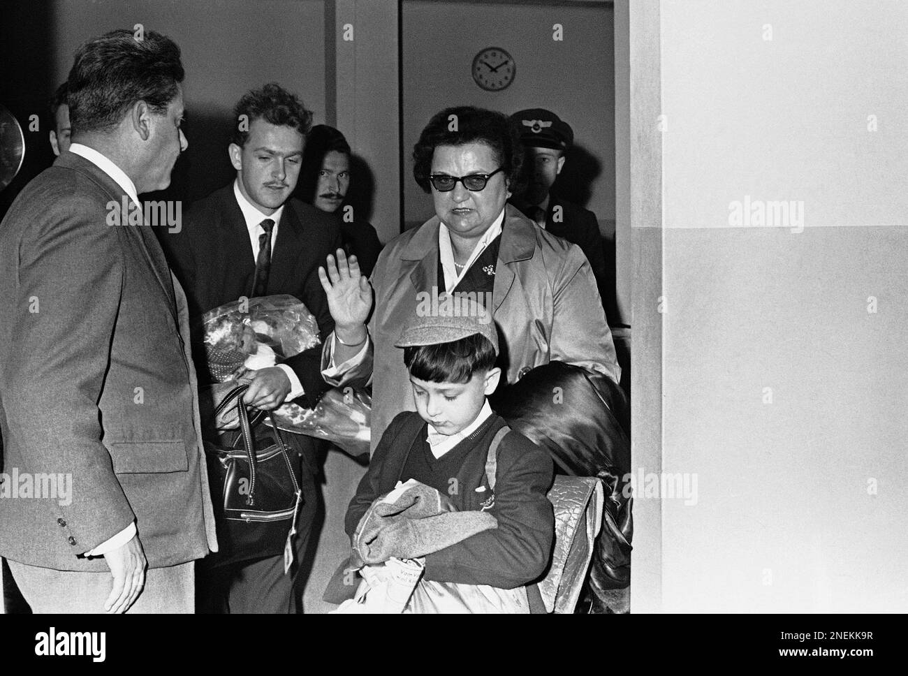Mrs. Vera Eichmann, 55, widow of executed Adolf Eichmann, waves ...