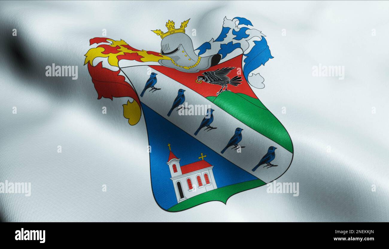 3D Illustration of a waving Hungary city flag of Csanadpalota Stock ...